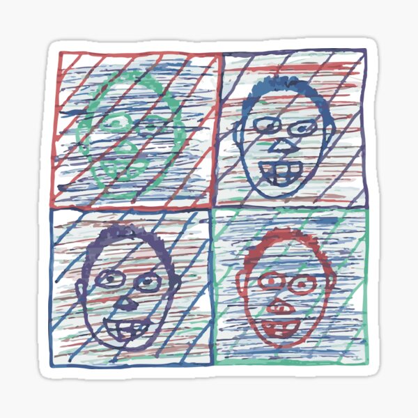 "The Four Faces of Fabio" Sticker for Sale by G-Worthy | Redbubble