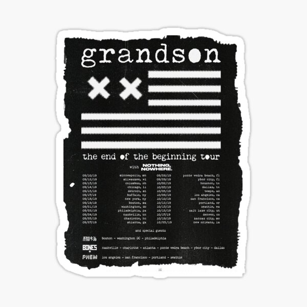 "Grandson Band Tour" Sticker for Sale by JohanneKryger | Redbubble