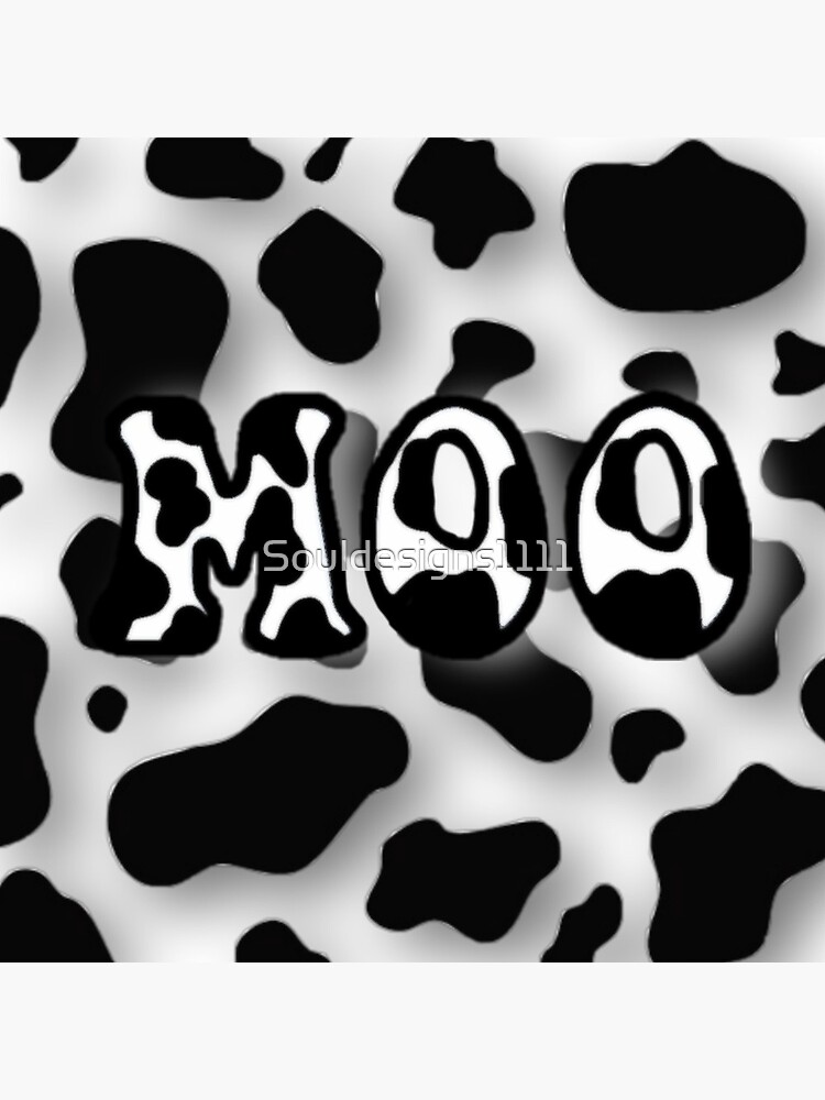"Cow Print Moo White & Black Butterfly Base Design" Poster by ...