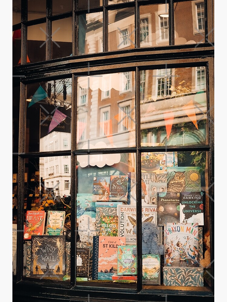 "bookstore window in london" Poster for Sale by diaryofabean | Redbubble