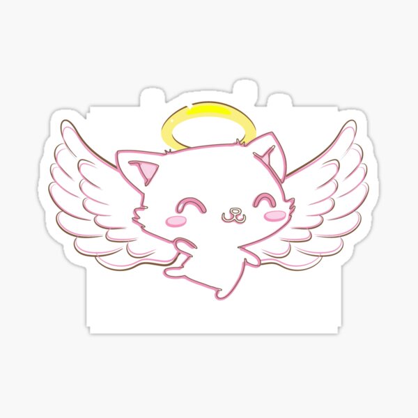 "Kawaii cute angel cat. " Sticker for Sale by SusySell | Redbubble