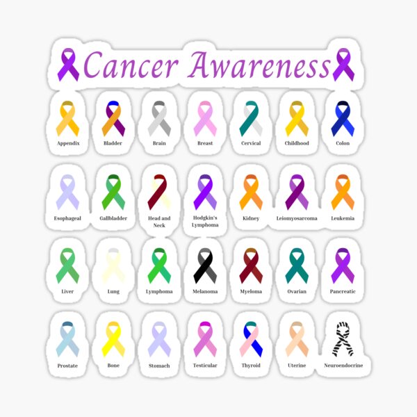"Cancer Awareness Ribbons" Sticker by CarnationVerde | Redbubble