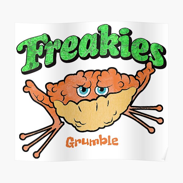 "Freakies Cereal Grumble Character and Logotype" Poster for Sale by ...