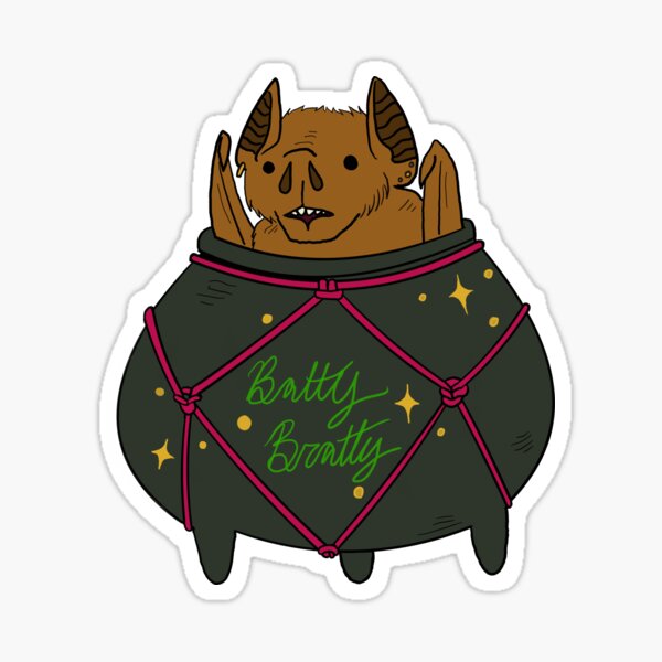 "Batty Bratty" Sticker by Diodetta | Redbubble