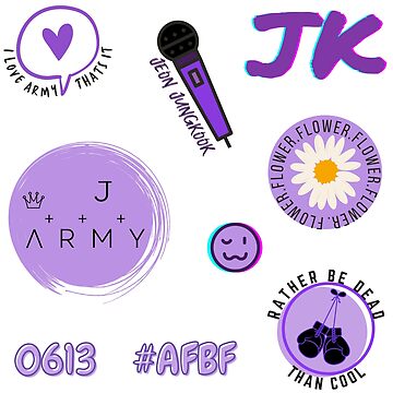 "Jungkook Sticker Pack - JK Pattern" Sticker for Sale by PurpleDoor52 ...