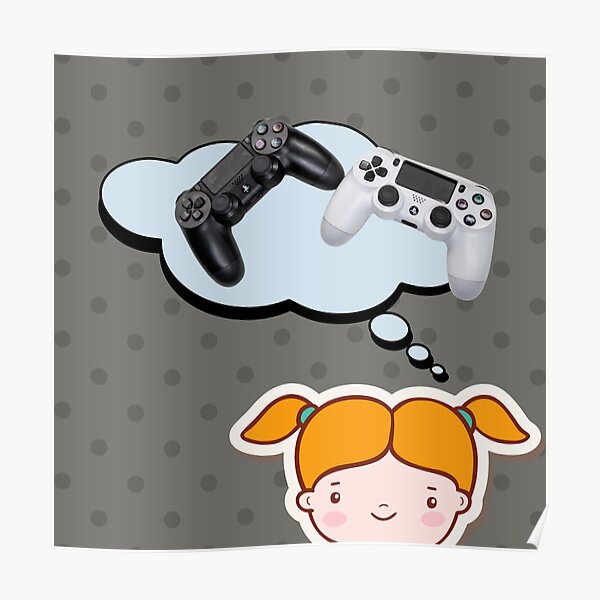 "Thinking Gaming" Poster for Sale by Uniekgenius | Redbubble