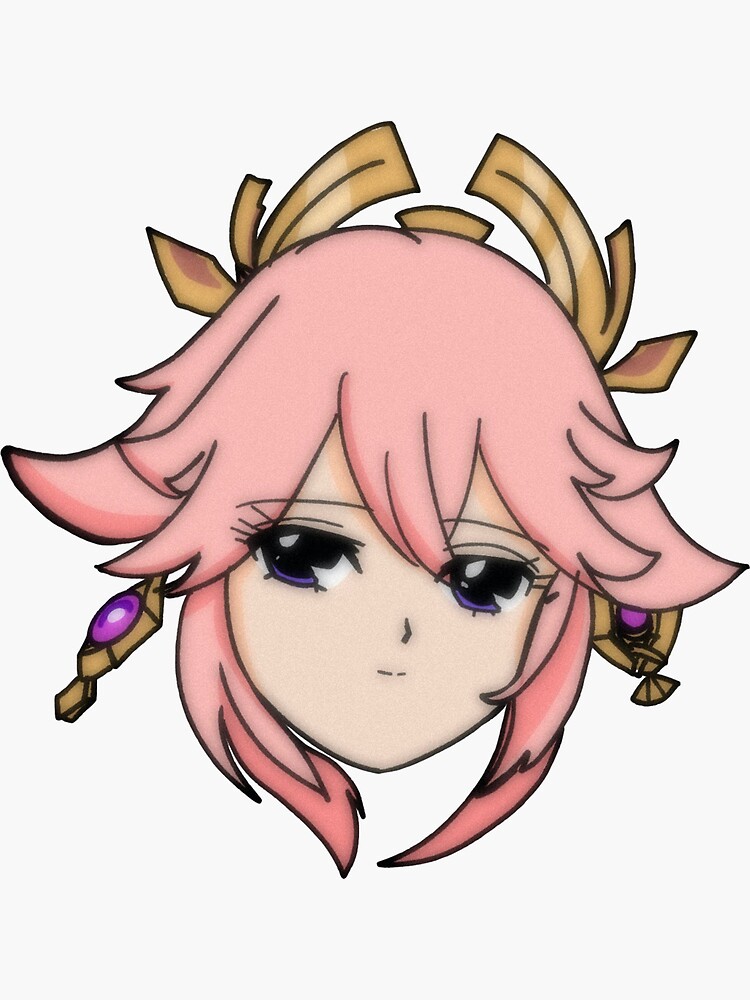 "Retro Yae Miko " Sticker for Sale by chris2551 | Redbubble