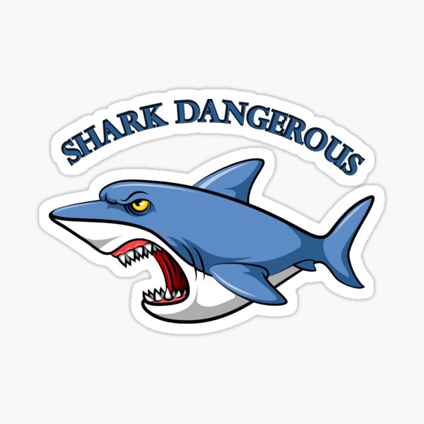 "Angry shark" Sticker by MariaFionawati | Redbubble
