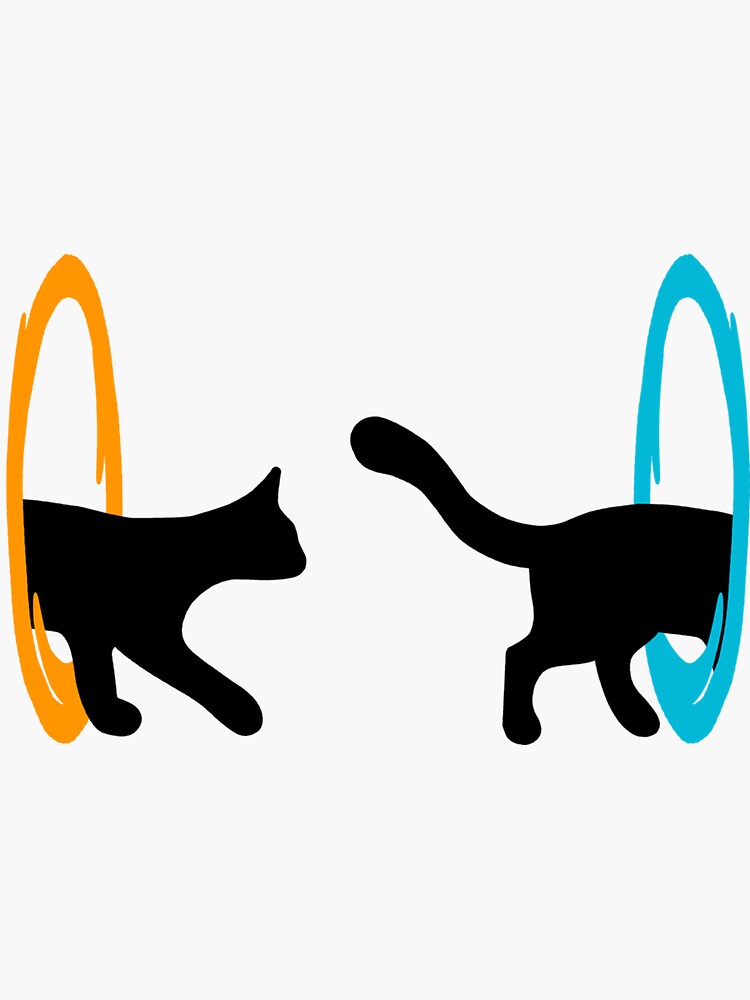 "Portal cat Sticker" Sticker for Sale by LucaRiedercv | Redbubble