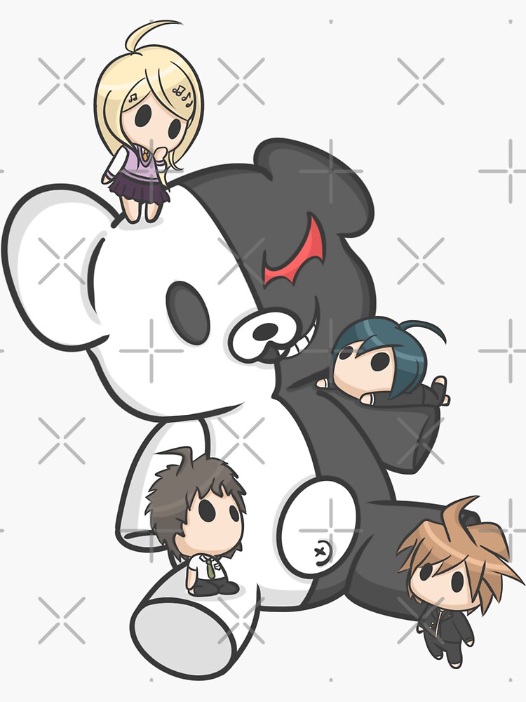Pegatina «Protagonista de Danganronpa y Monokuma Chibi» de ricecakefarm ...