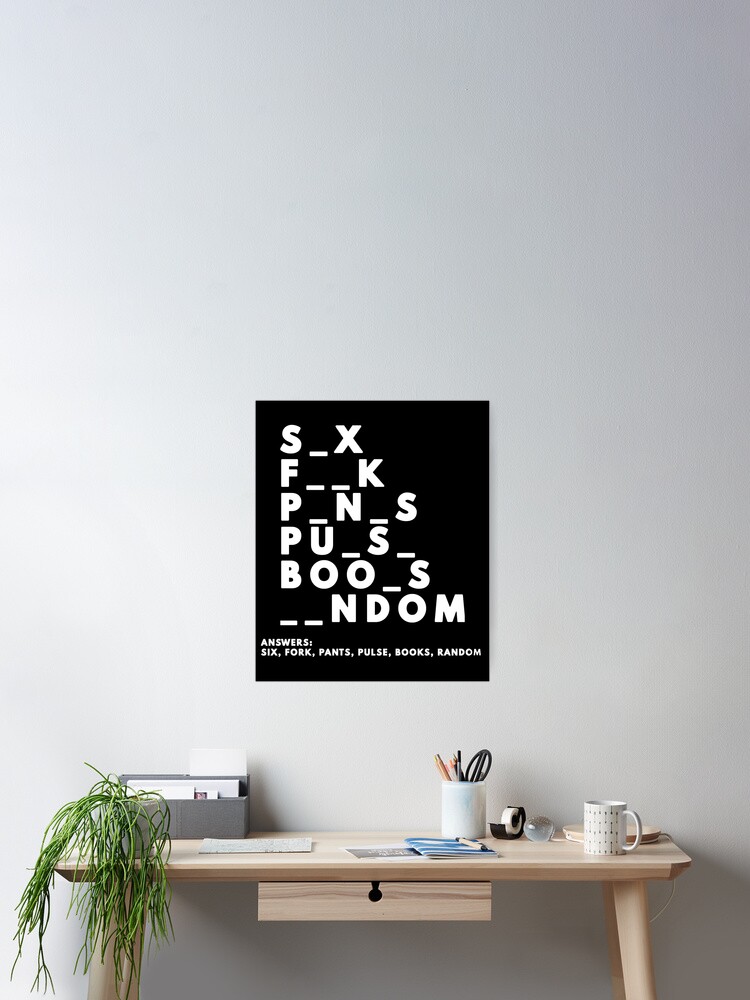 "Funny Dirty Adult Humor Word Guess" Poster for Sale by RolikaPod | Redbubble