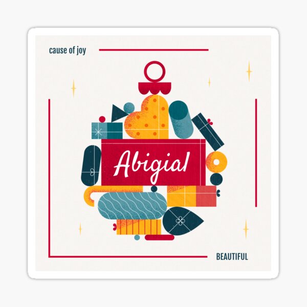 "Abigail - Cute Girl Names For Daughters - Personalized Name" Sticker ...