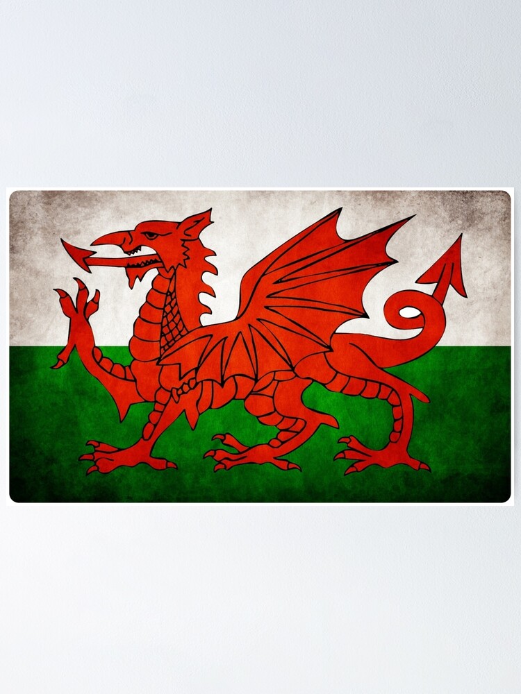 "Welsh Wales Flag Distressed Style" Poster for Sale by DV-LTD | Redbubble