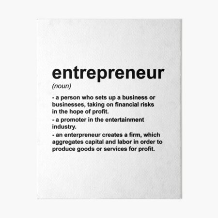 "Entrepreneur Definition " Art Board Print by Maldive33 | Redbubble