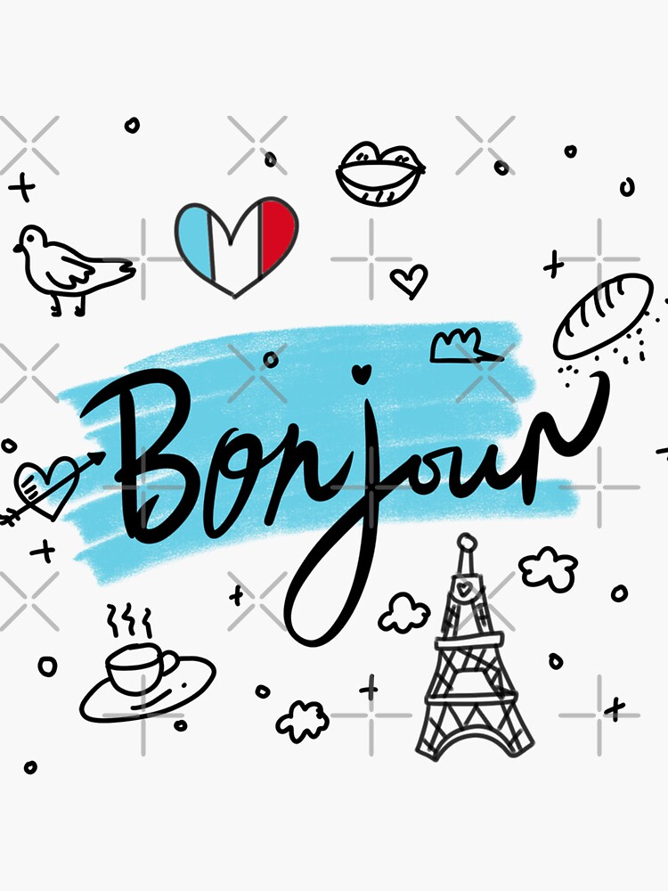 "Bonjour" Sticker by Theorem22 | Redbubble