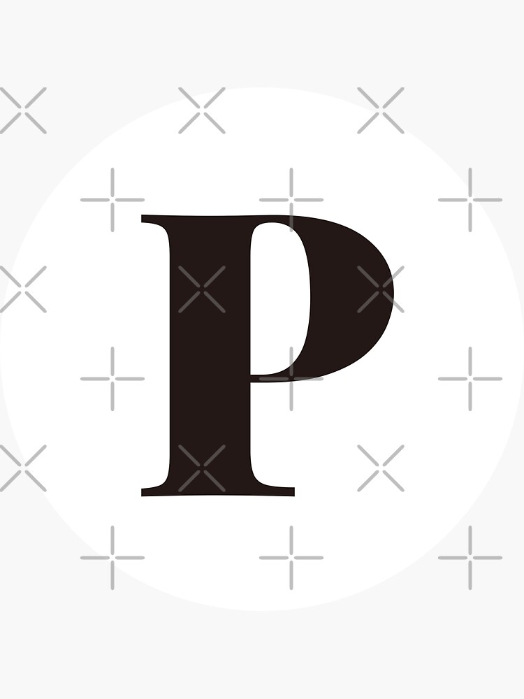"Minimal White Circle - Black Letter P" Sticker by TakeAJoy | Redbubble