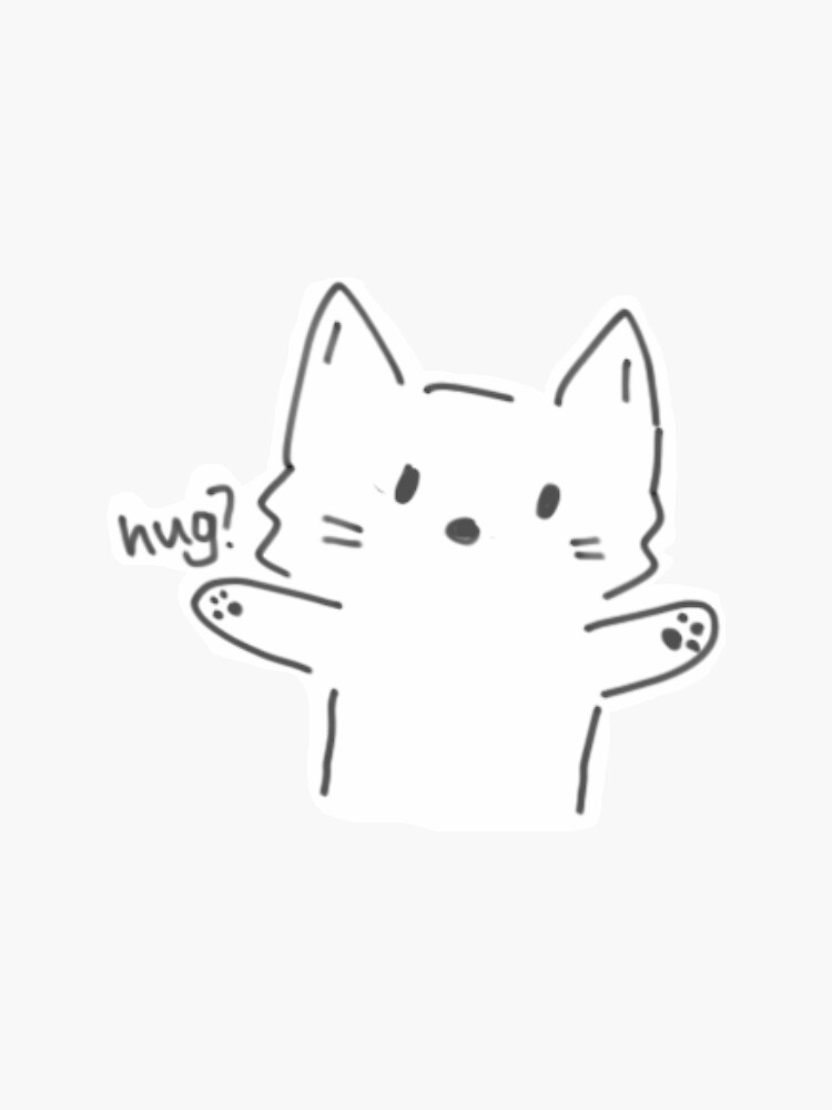 "Hug Cat" Sticker by iqrakiani | Redbubble