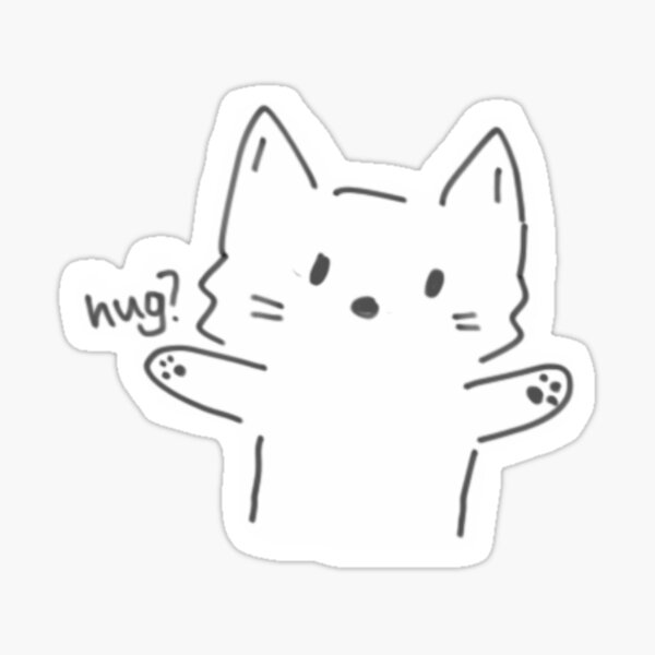 "Hug Cat" Sticker by iqrakiani | Redbubble
