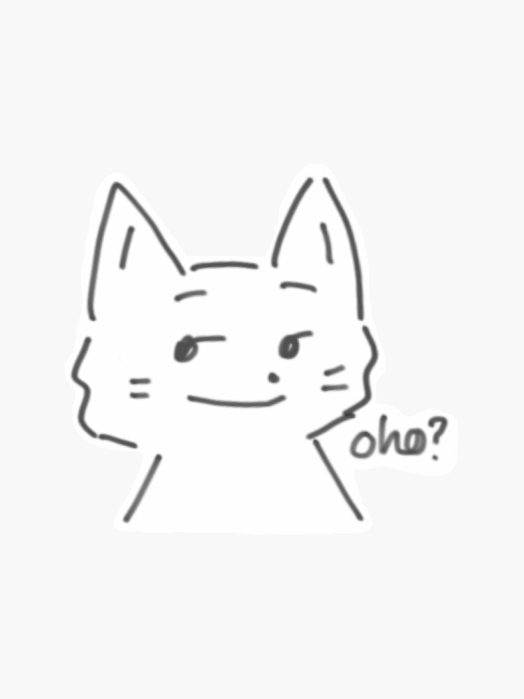 "Ohoho Cat" Sticker by iqrakiani | Redbubble