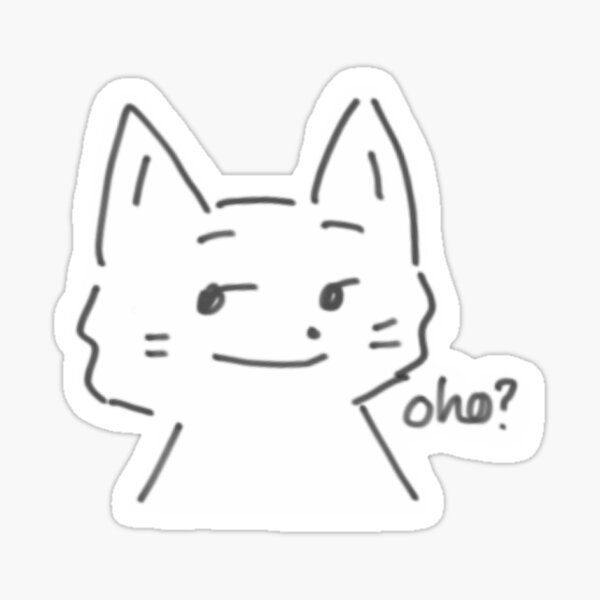 "Ohoho Cat" Sticker by iqrakiani | Redbubble
