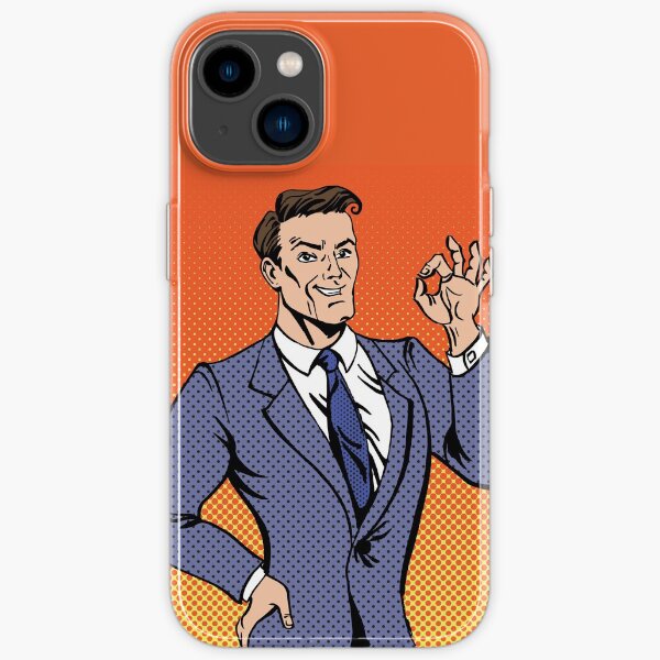 "Successful Man in Pop Art Style Gesturing Okay" iPhone Case for Sale ...