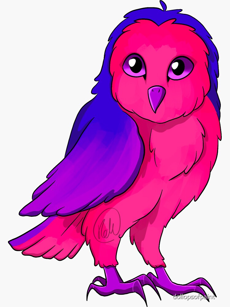 "Pride Flag Owl Bi" Sticker for Sale by dollopsofpaint | Redbubble