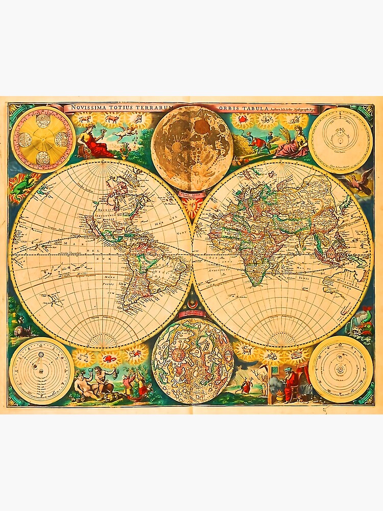 "Vintage Map Of The World (1672)" Poster for Sale by Johntowe | Redbubble