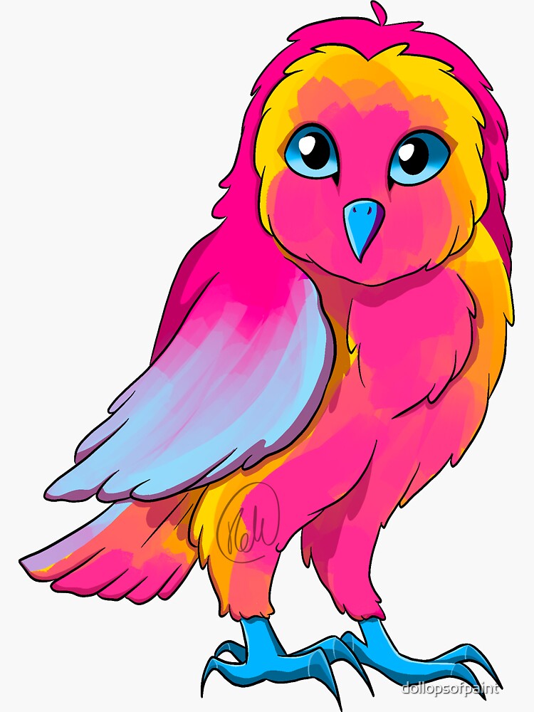 "Pride Flag Owl Pan" Sticker for Sale by dollopsofpaint | Redbubble