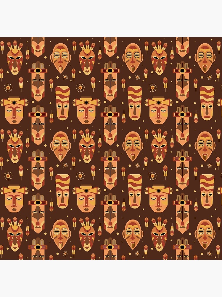 "Tribal African Masks Pattern Design For Black History Month" Poster by ...