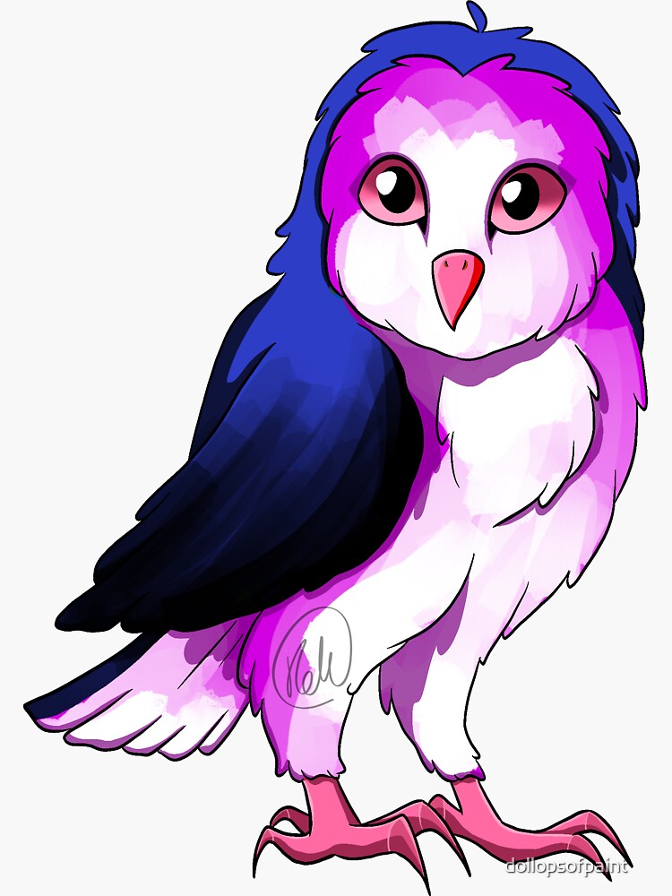 "Pride Flag Owl Genderfluid" Sticker for Sale by dollopsofpaint | Redbubble