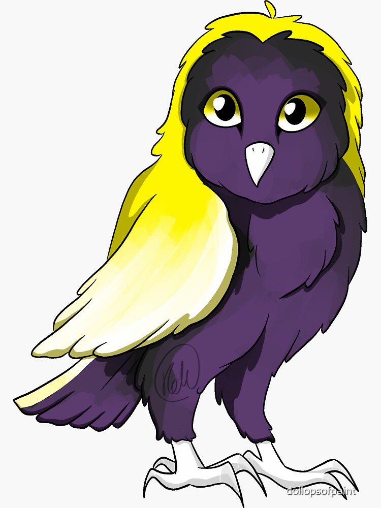 "Pride Flag Owl Nonbinary Dark vers." Sticker by dollopsofpaint | Redbubble