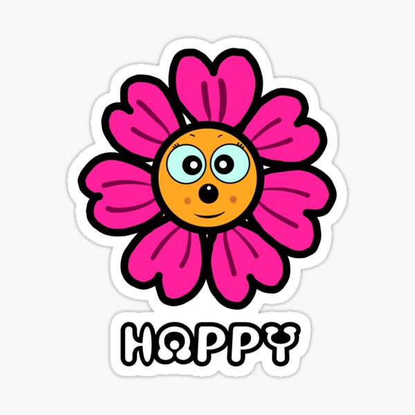 "Happy flower!" Sticker by Rtsartmania | Redbubble