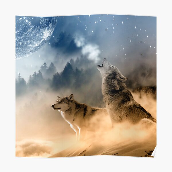 "wolf howling" Poster for Sale by Sumit2828 | Redbubble