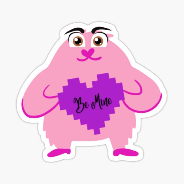 "Be Mine Monster With Heart" Sticker by LMoonDesigns | Redbubble