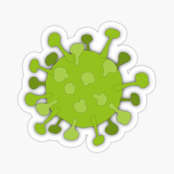 "Optimistic green virus cartoon" Sticker for Sale by DarimaTara | Redbubble