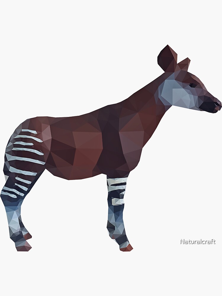 "Low poly Okapi" Sticker for Sale by Naturalcraft | Redbubble