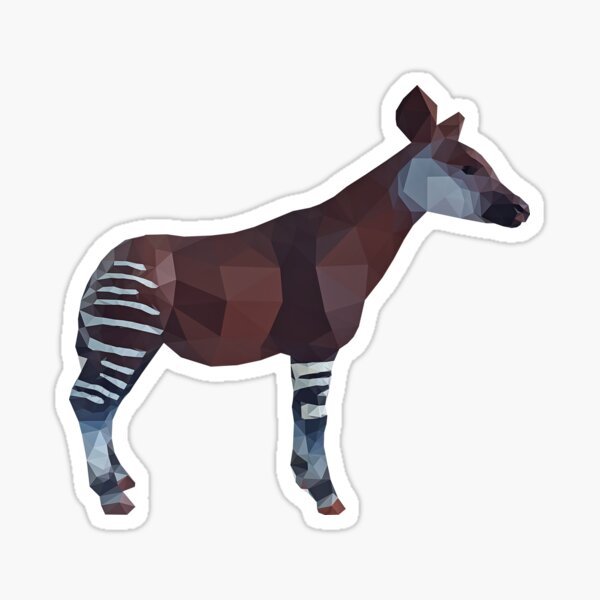 "Low poly Okapi" Sticker for Sale by Naturalcraft | Redbubble