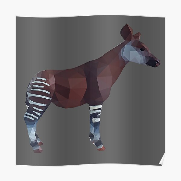 "Low poly Okapi" Poster for Sale by Naturalcraft | Redbubble