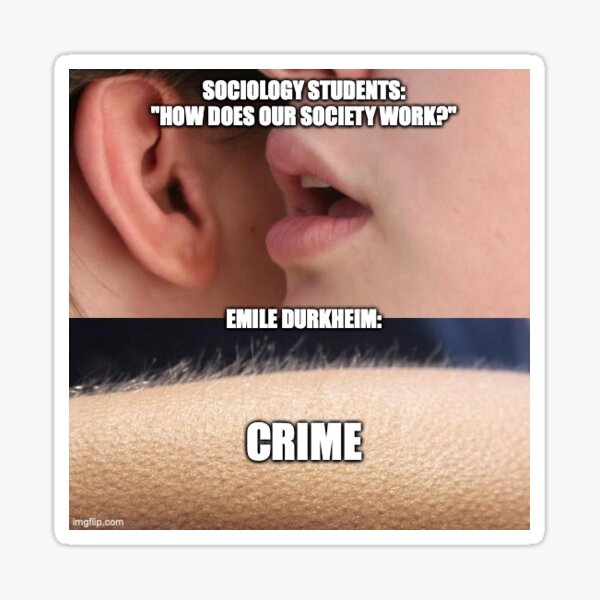 "Emile Durkheim sociology goosebumps meme" Sticker for Sale by ...