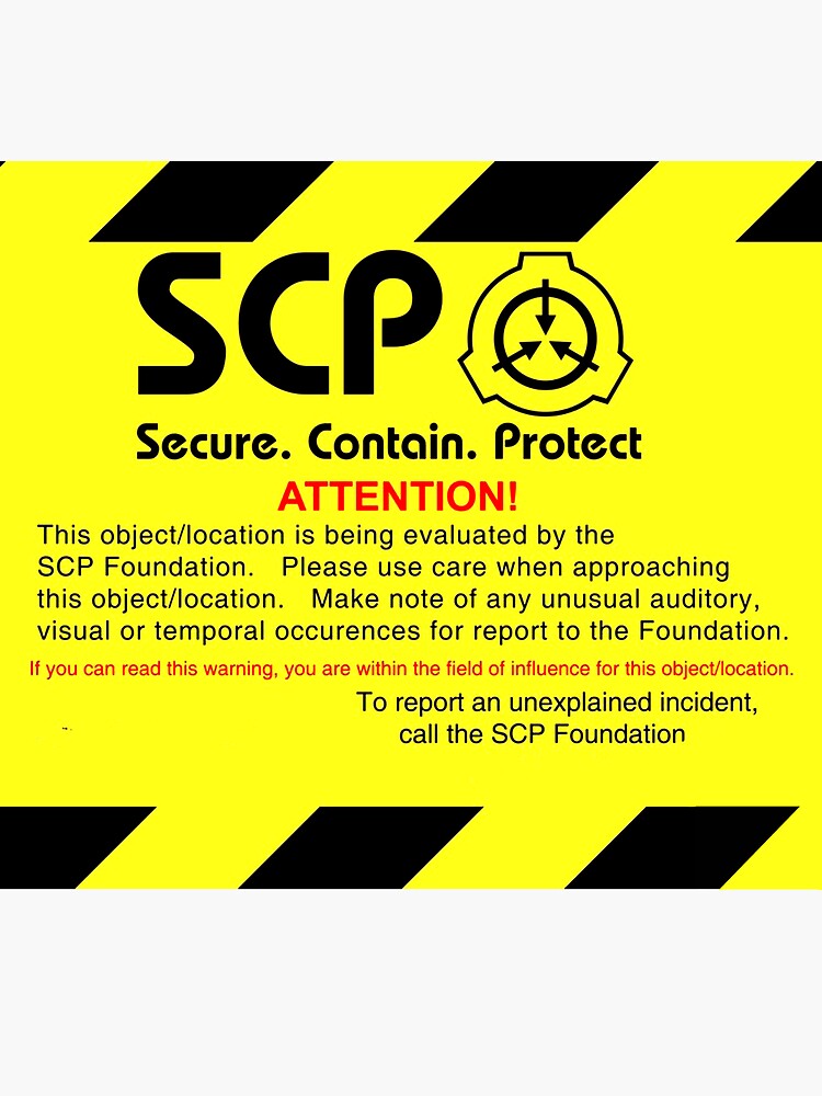 "SCP Foundation Warning Attention" Sticker for Sale by Yu-u-Ta | Redbubble