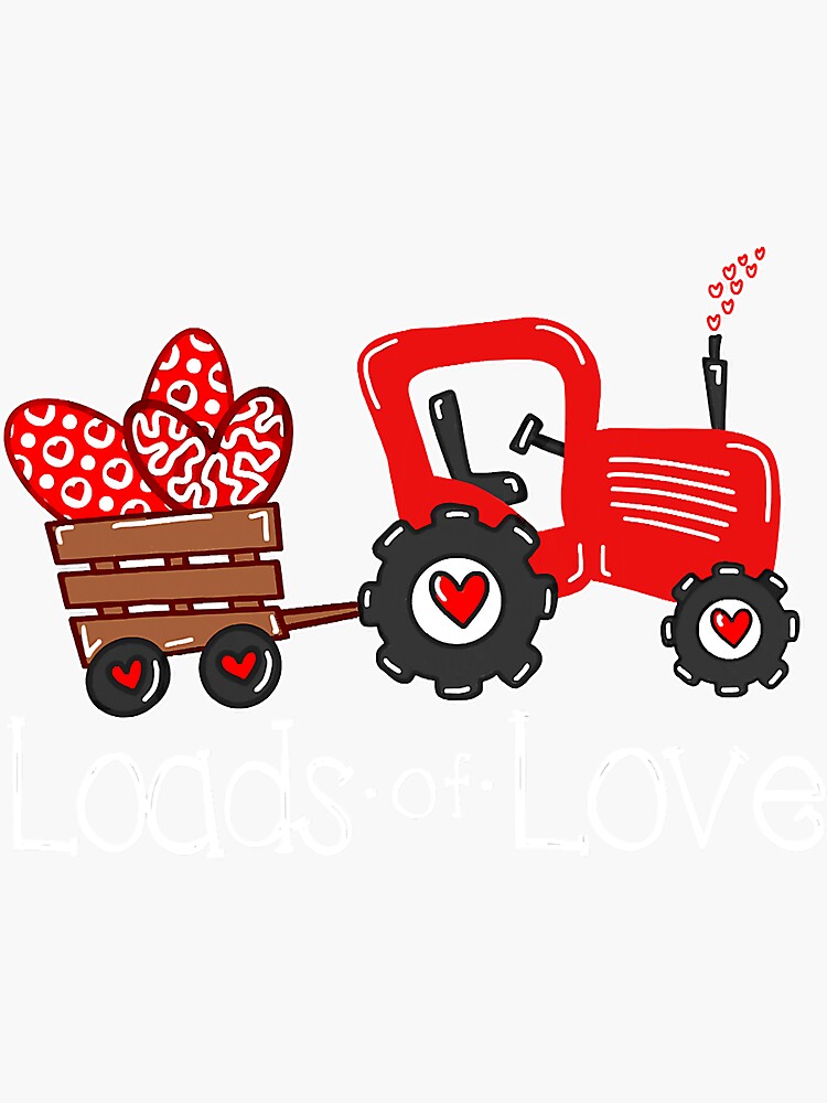 "Cute Loads Of Love Farm Tractors Heart" Sticker for Sale by atalia8932 ...