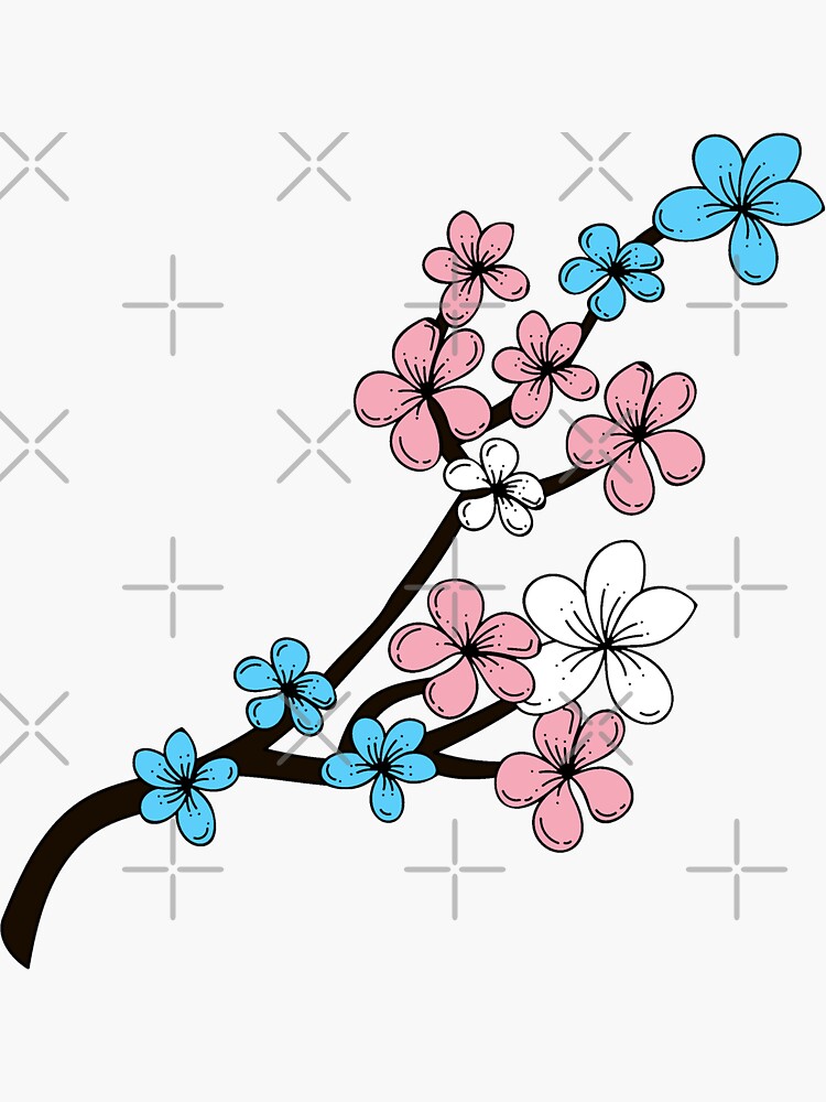 "Subtle Transgender Pride Flowers. Transgender flowers 3" Sticker for ...