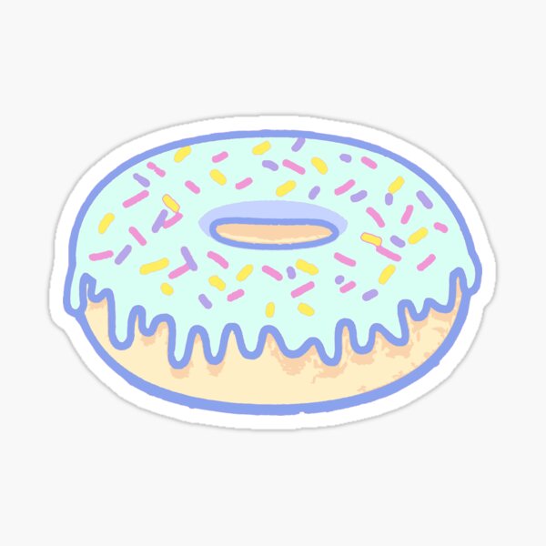 "Cyan blue donut" Sticker by Yummyyums | Redbubble