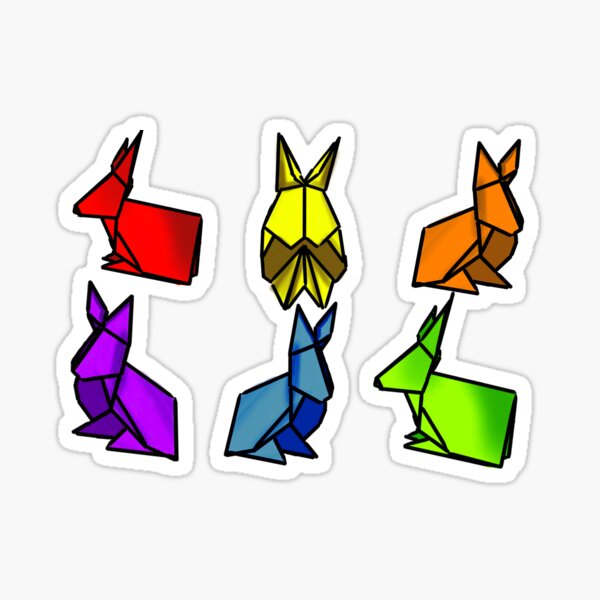 "Rainbow Rabbits" Sticker for Sale by phoenax | Redbubble