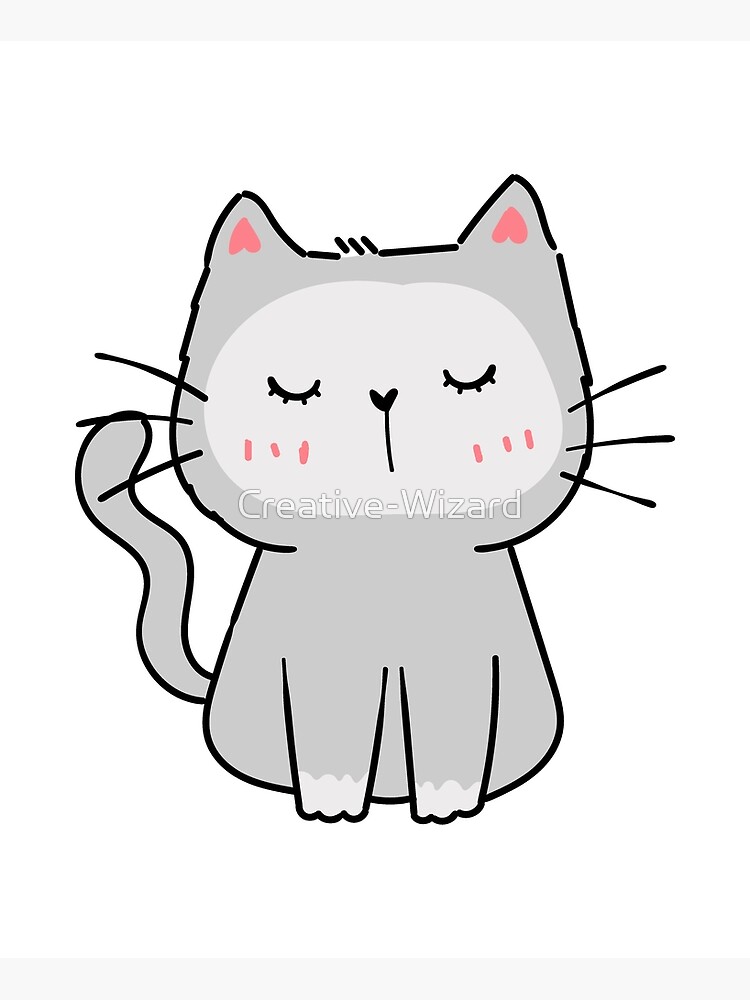 "Cute silent Cat/ Kitten meditating ...:)" Poster by Creative-Wizard ...