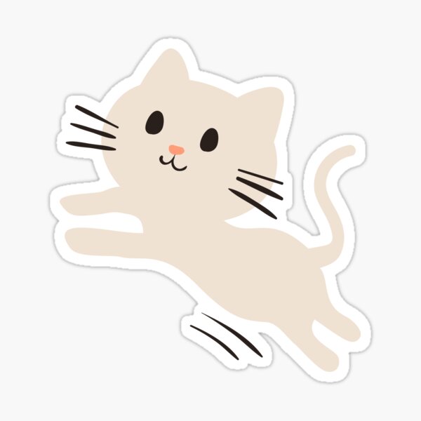 "Cute Happy Cat/ Kitten hopping in Joy...:)" Sticker by Creative-Wizard ...