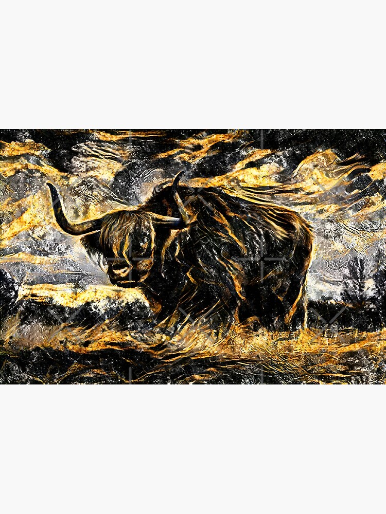 Poster « Peinture abstraite de buffle, vache taureau peinture originale ferme Art déco, travail ...