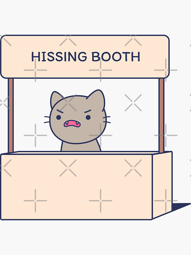 "Hissing Booth Cat 2" Sticker for Sale by cheezup | Redbubble