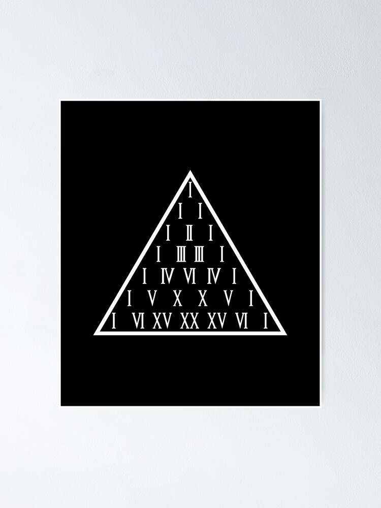 "Pascal's Triangle Roman Numerals variant black" Poster for Sale by ...