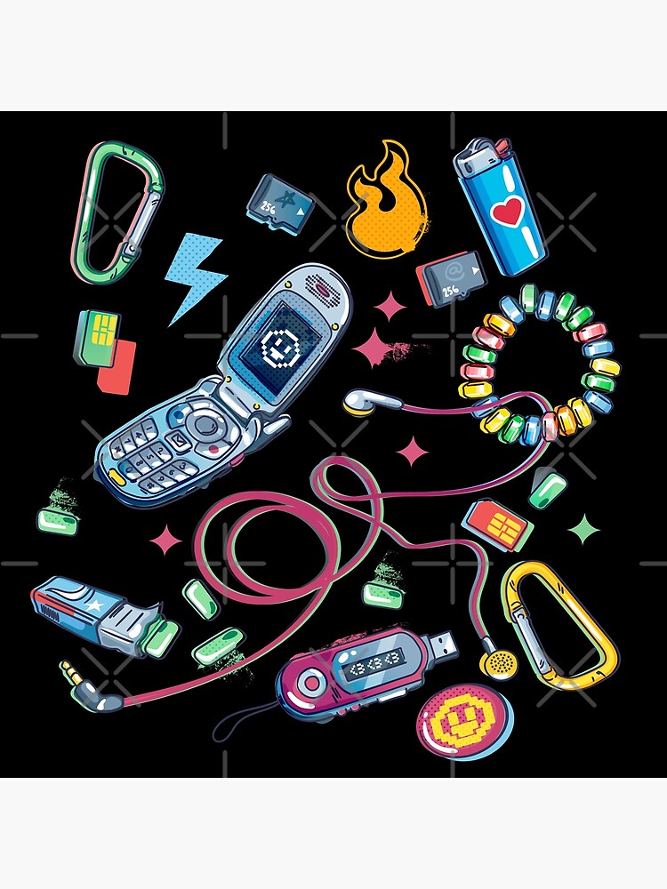 "Colorful Retro 2000s pattern" Poster for Sale by grafikis | Redbubble